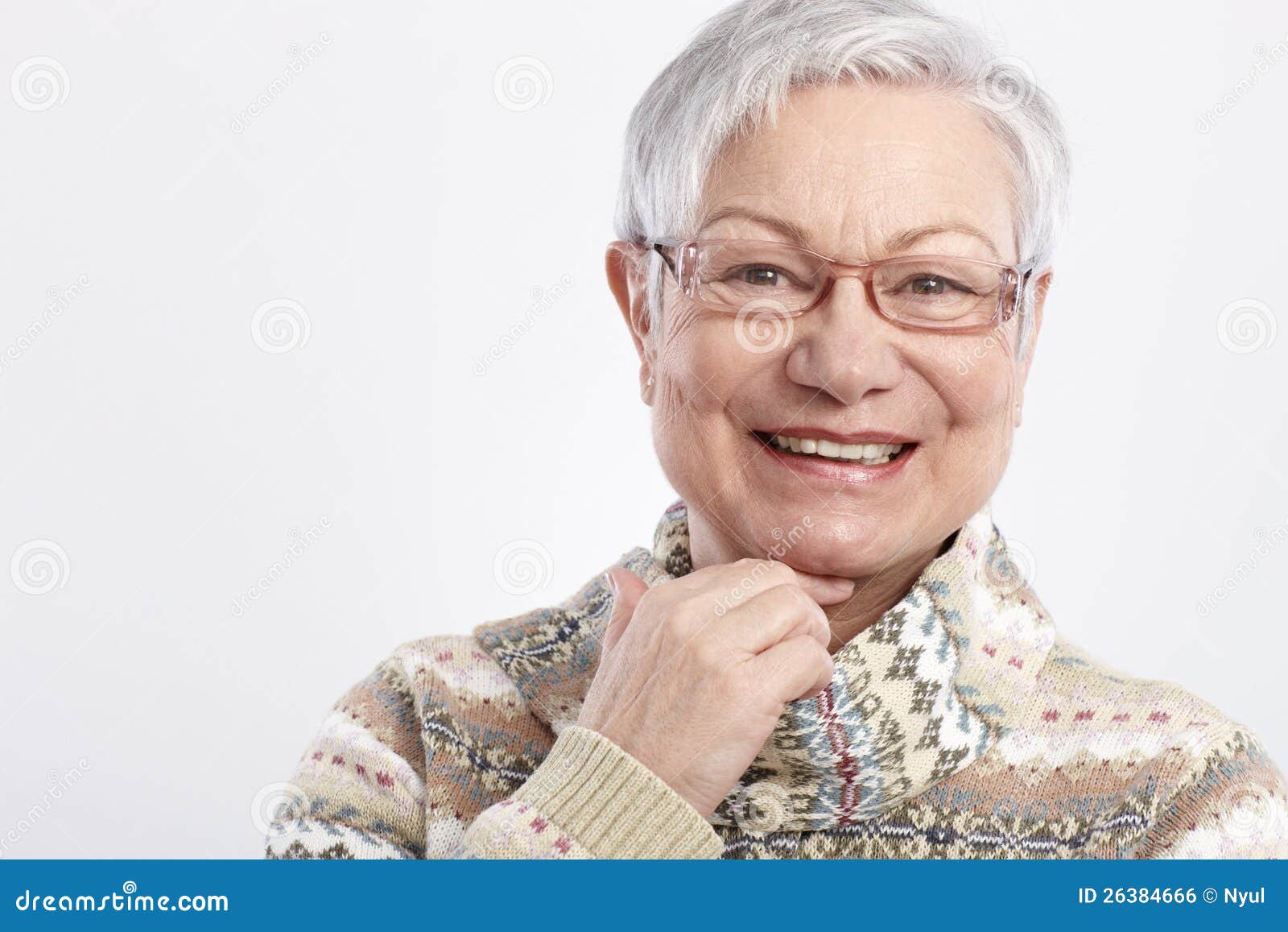 Closeup Portrait of Smiling Elderly Woman Stock Photo - Image of alone ...