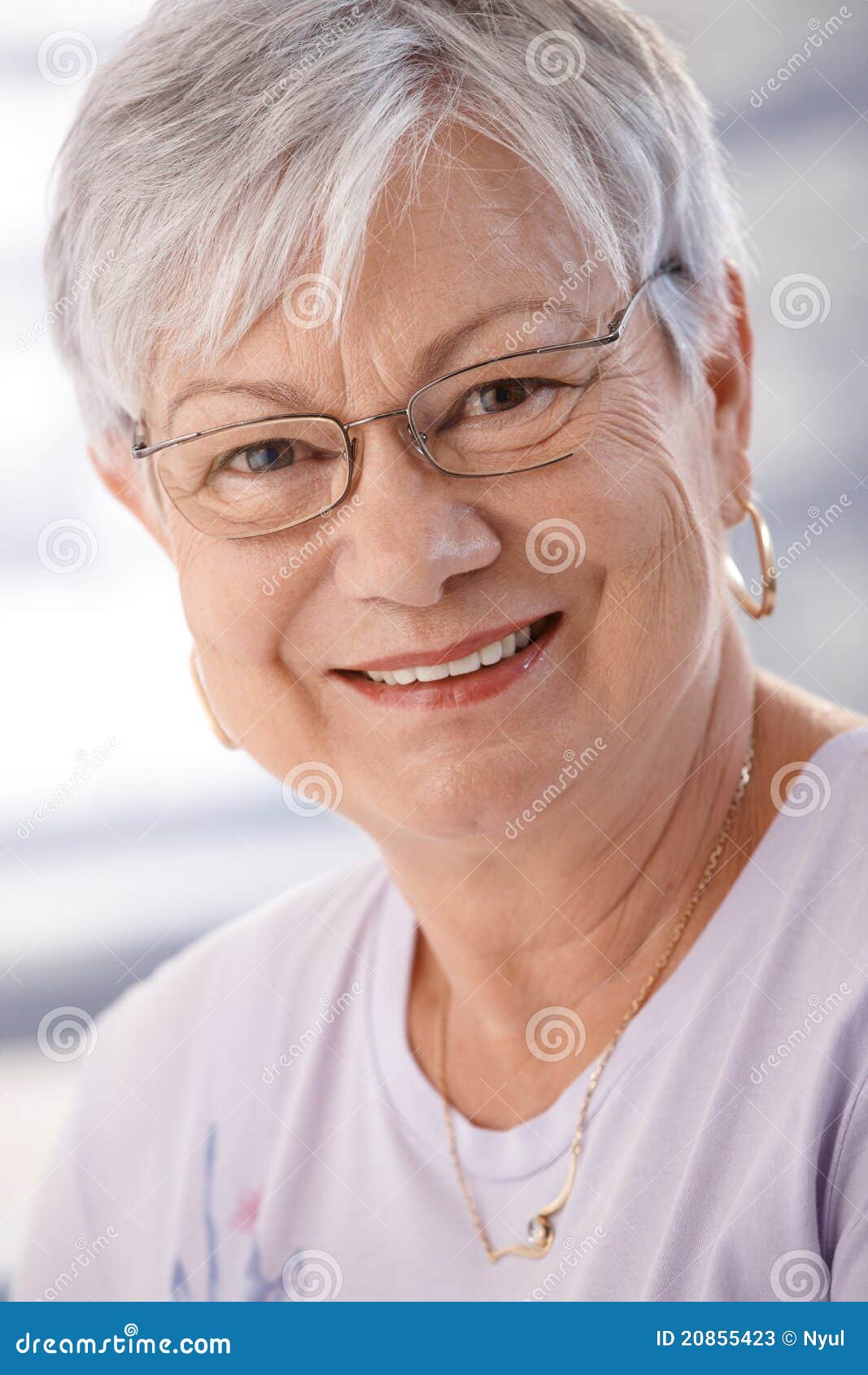 Closeup Portrait of Smiling Senior Lady Stock Image - Image of portrait ...
