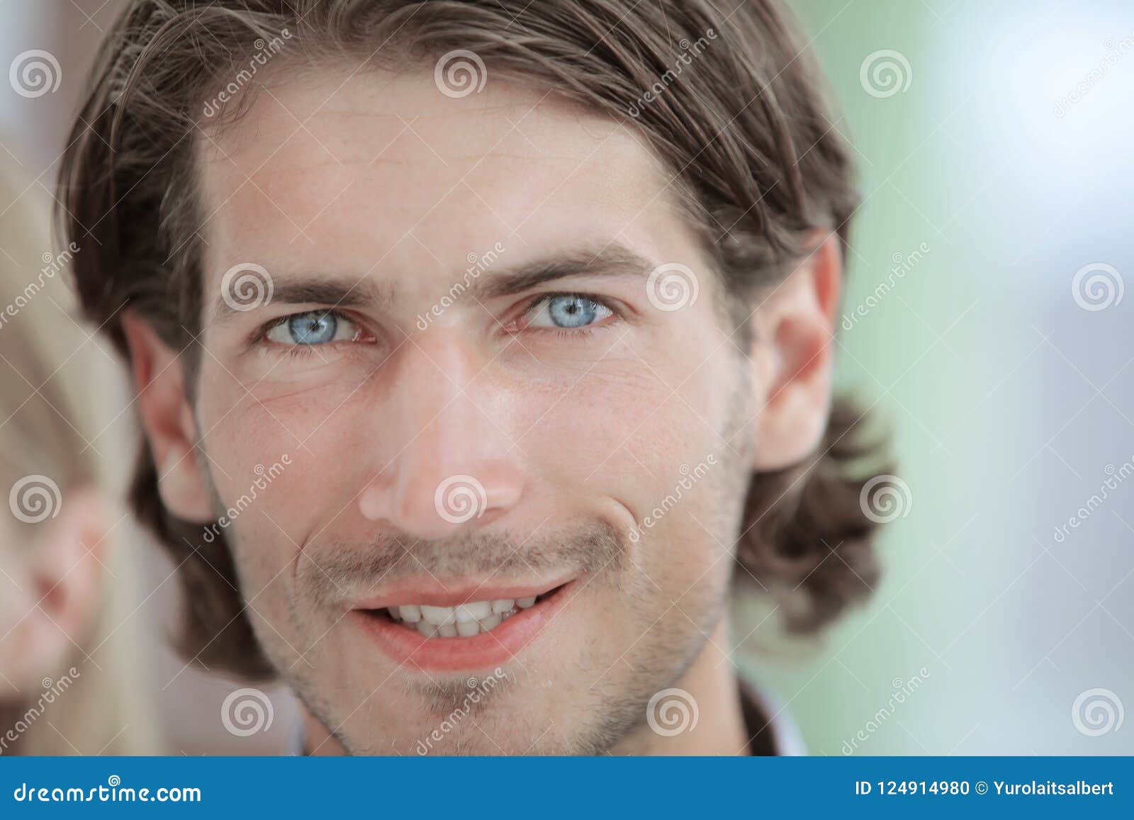 Portrait of Successful Business Man in Blurred Background. Stock Photo ...