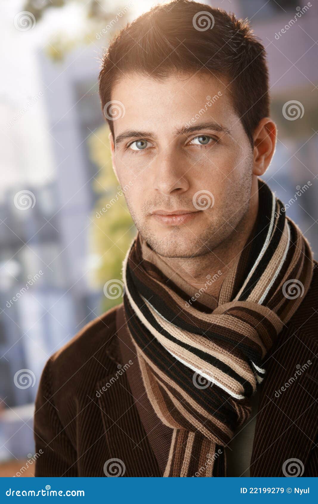 Closeup Portrait of Trendy Guy Stock Image - Image of casual, outdoors ...