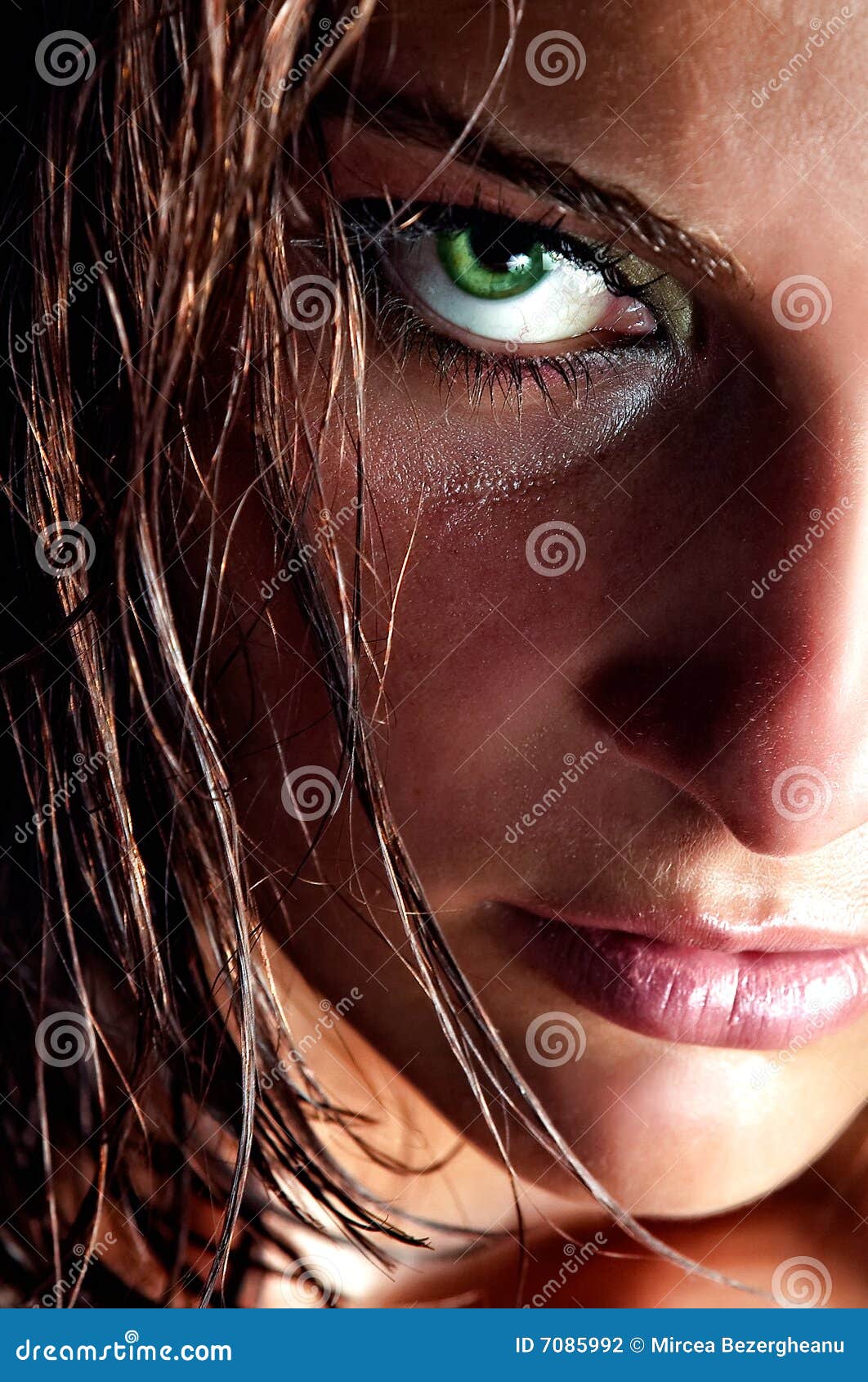 Closeup Portrait of Wild Girl Stock Photo - Image of passionate, hair ...