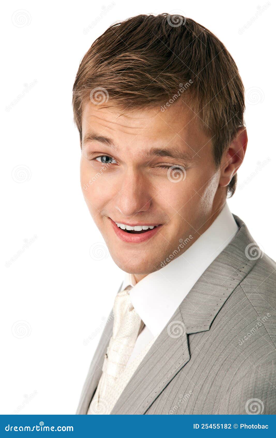 Closeup Portrait of a Young Attractive Man Winking Stock Photo - Image ...