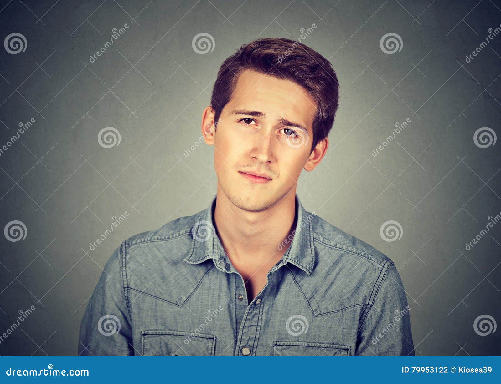 Closeup Portrait of Young Bored Man Stock Photo - Image of texture ...