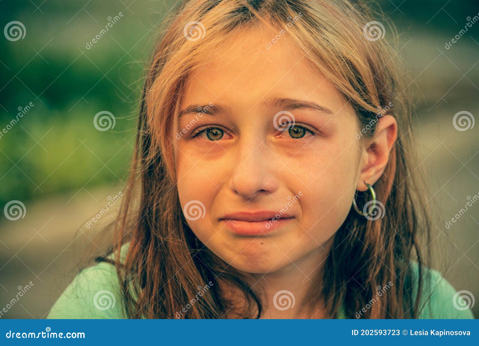 Closeup Portrait Of Young Crying Girl With Tears Stock Image Image Of Female Upset 202593723