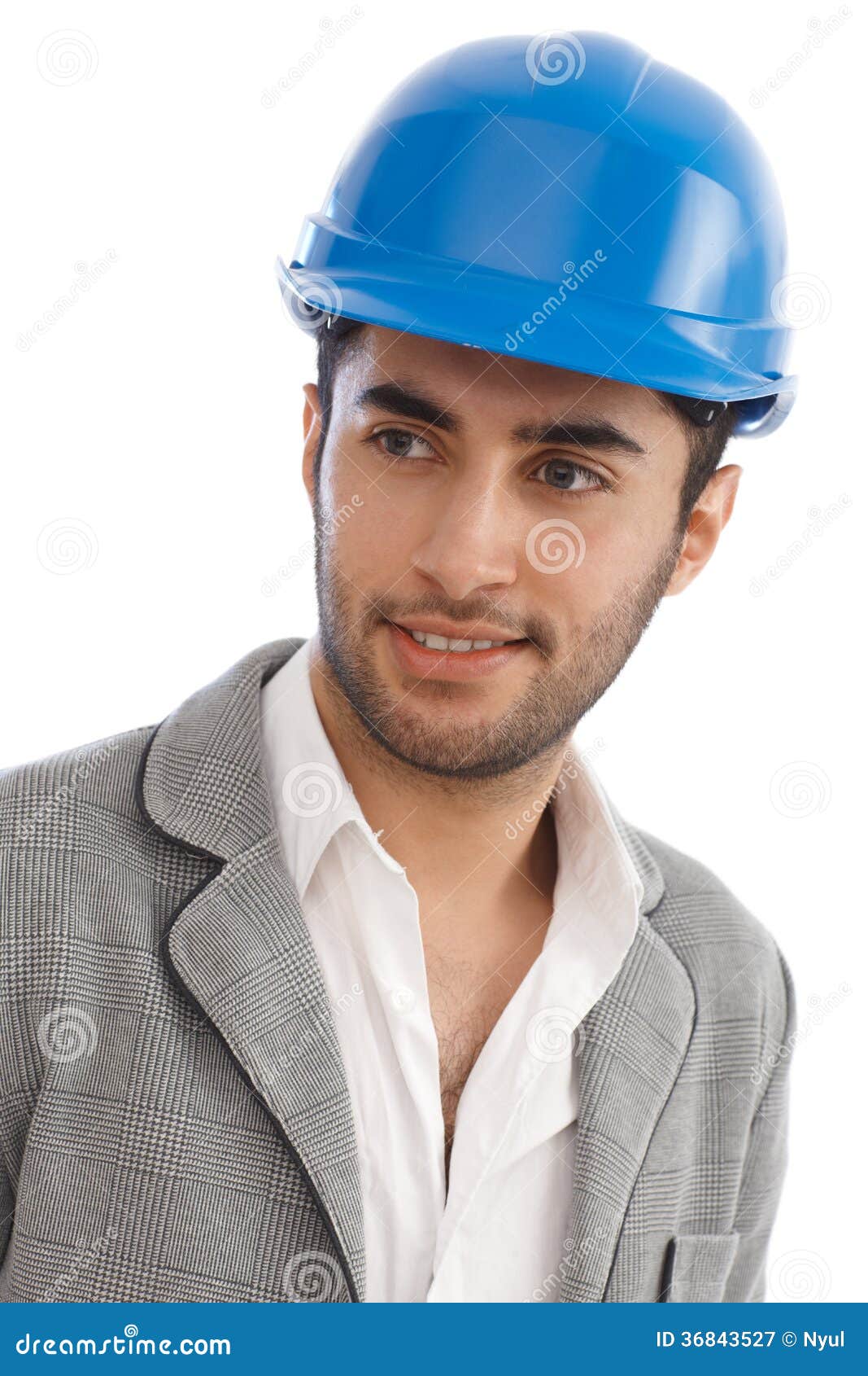 Closeup Portrait of Young Engineer Stock Image - Image of good ...