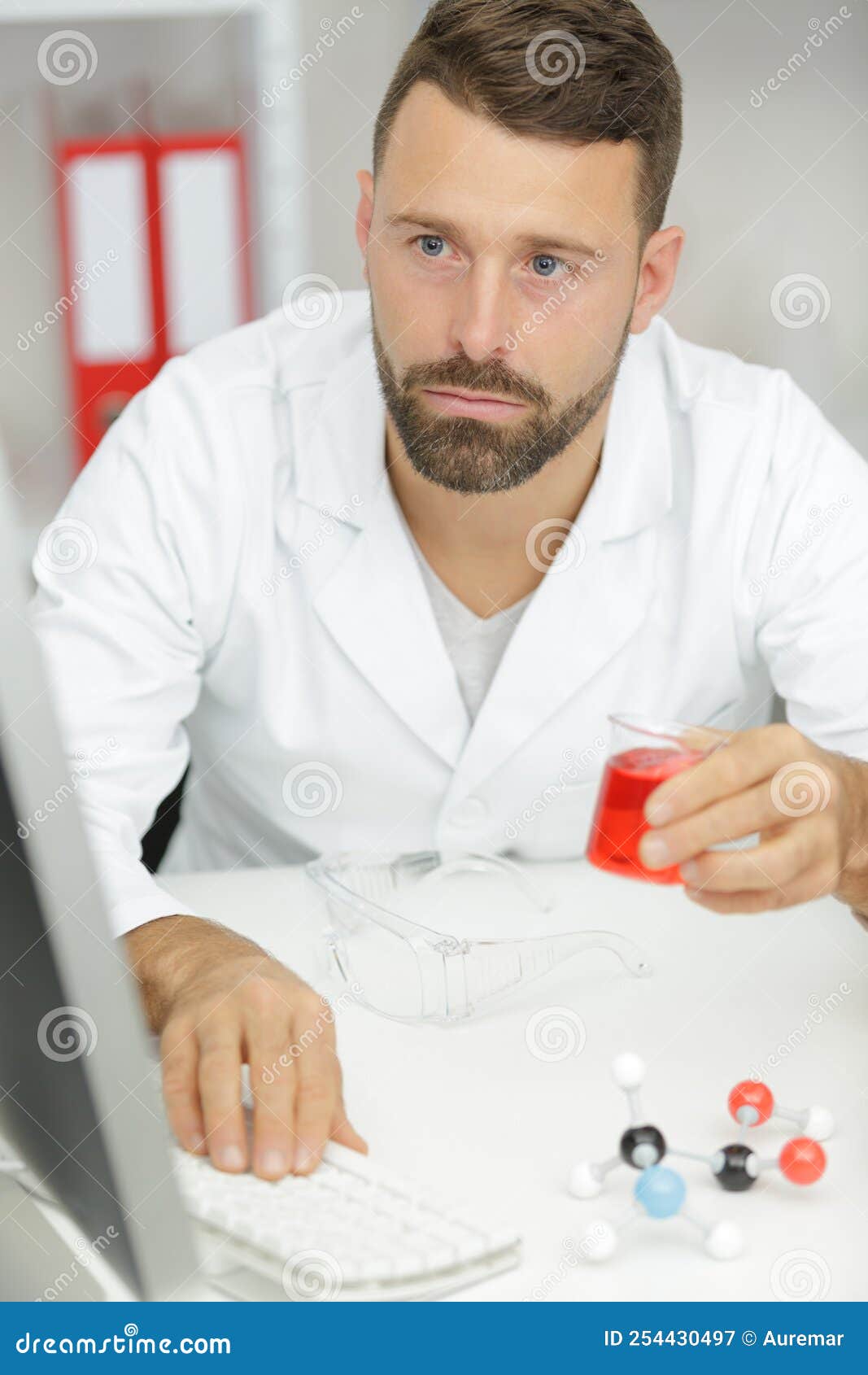 Closeup Portrait Young Friendly Scientist Chemist Stock Image - Image ...