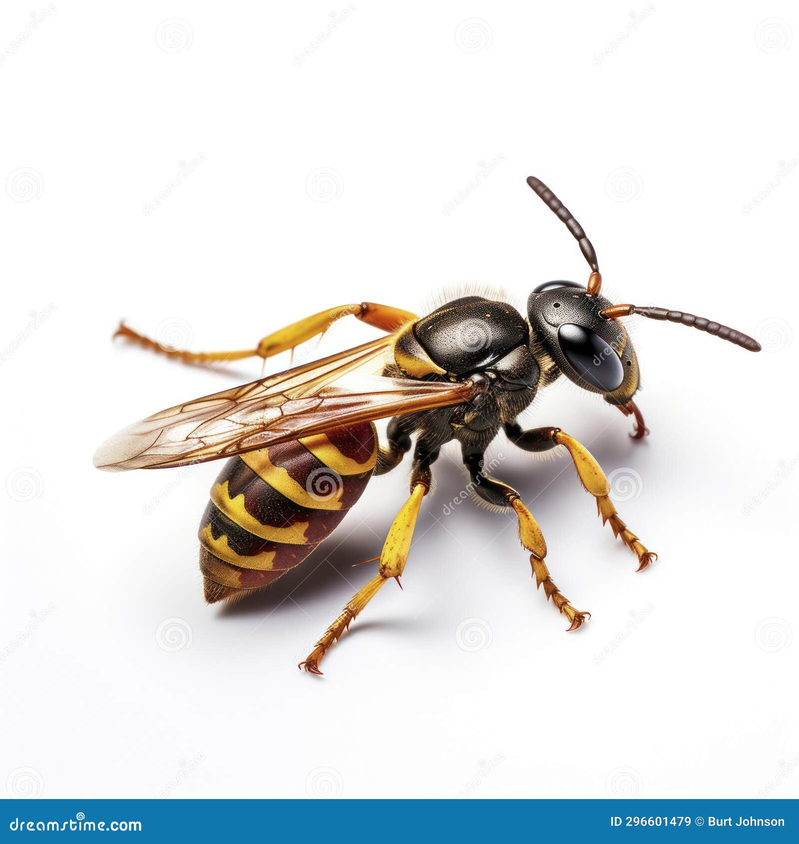 Closeup Potter Wasp on White Background Stock Image - Image of sharp ...