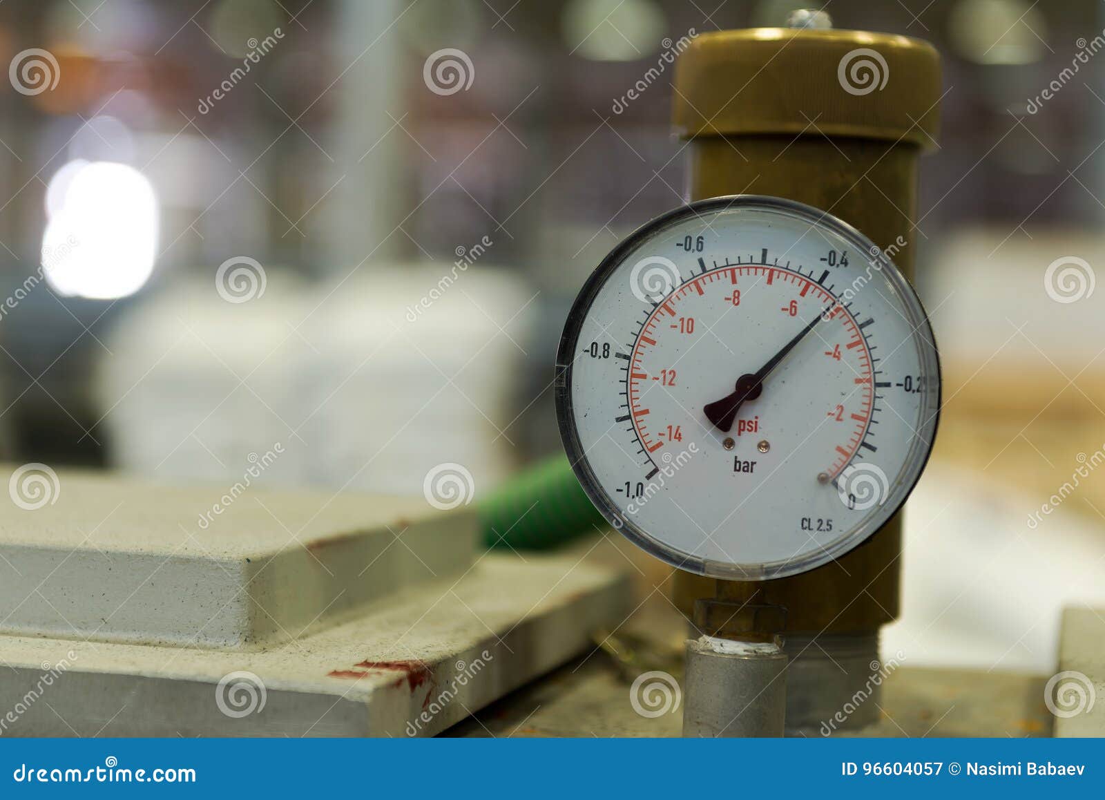 Closeup of a Pressure Meter on a Machine Stock Image - Image of ...