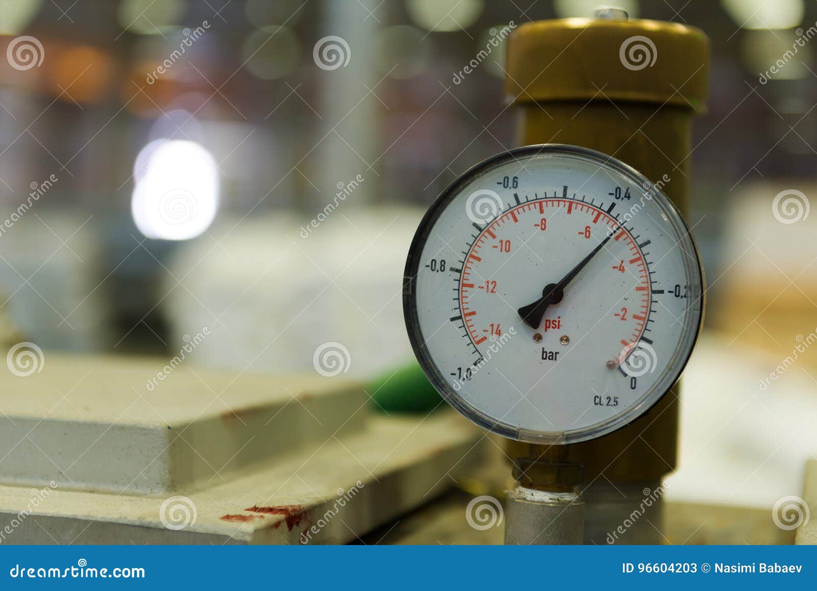 Closeup of a Pressure Meter on a Machine Stock Image - Image of ...