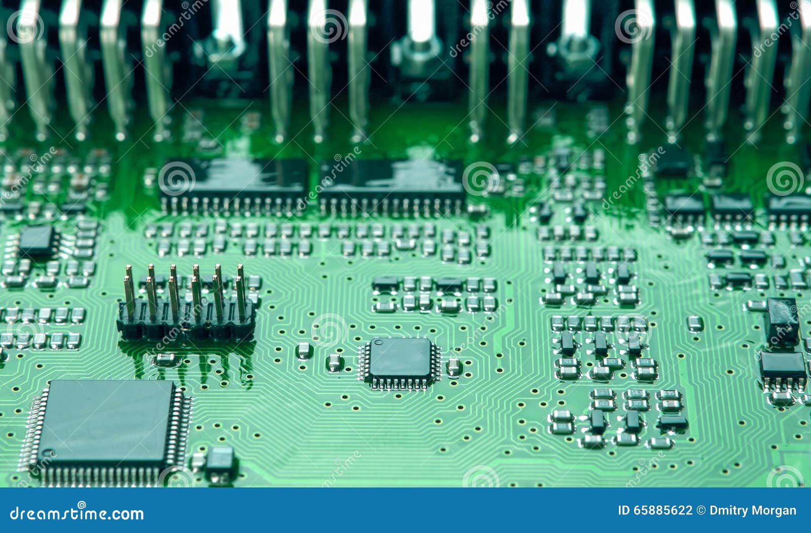 Closeup of Printed Circuit Board with Mounted Components. Stock Photo ...