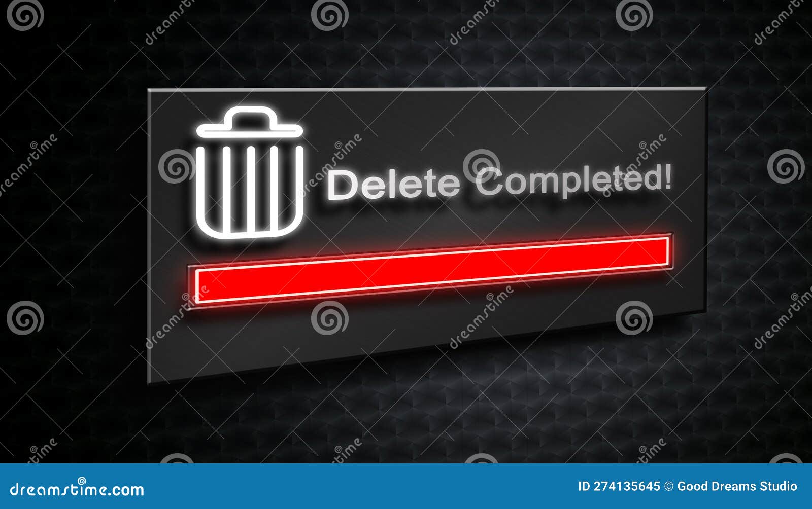 The Process of Deleting Software is Completed. 3D Illustration Stock ...