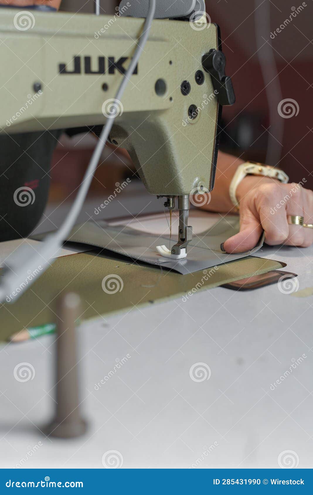 Closeup of the Process of Sewing on a Sewing Machine Stock Photo ...