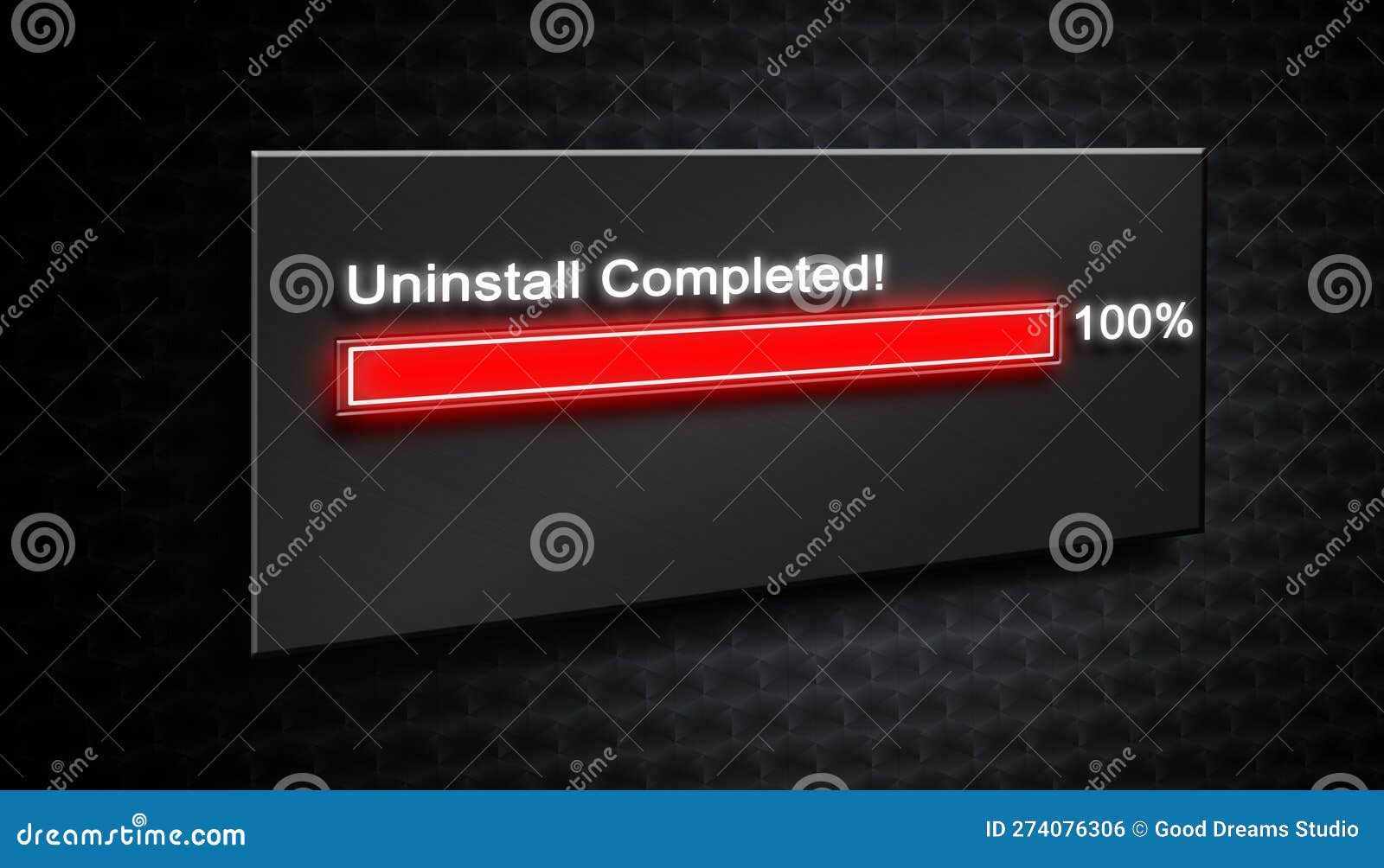 The Process of Uninstalling Software Completed is Completed. 3D ...