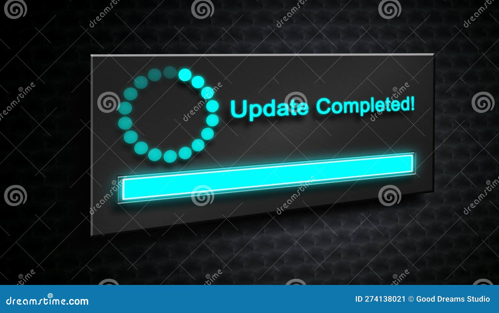 The Process of Updating Software is Completed. 3D Illustration Stock ...