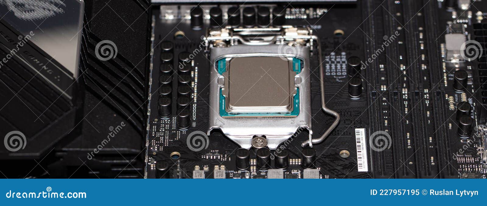 Closeup of Processor in Motherboard Stock Image - Image of engineer ...