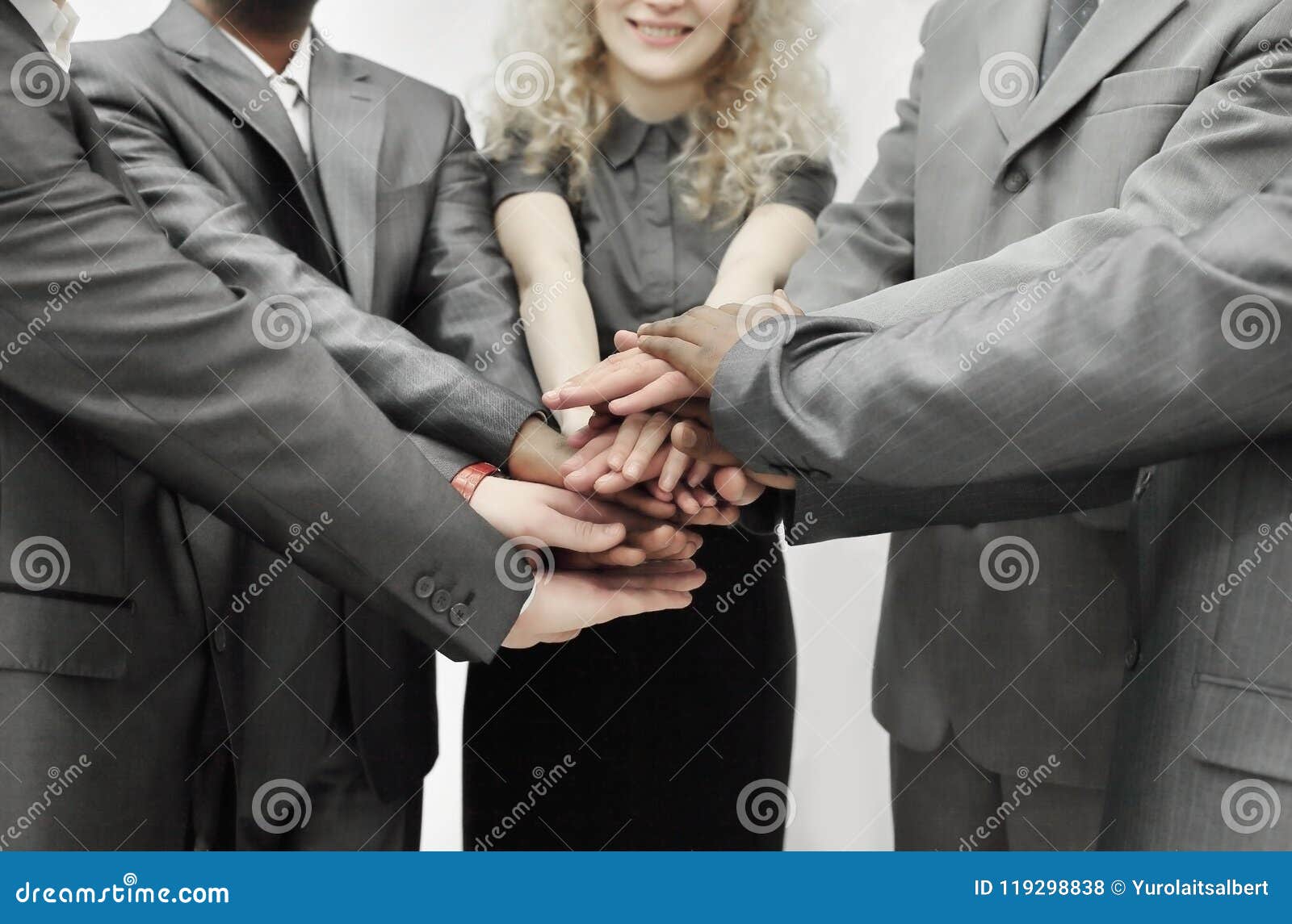 Closeup. Professional Business Team Showing Their Unity Stock Photo ...