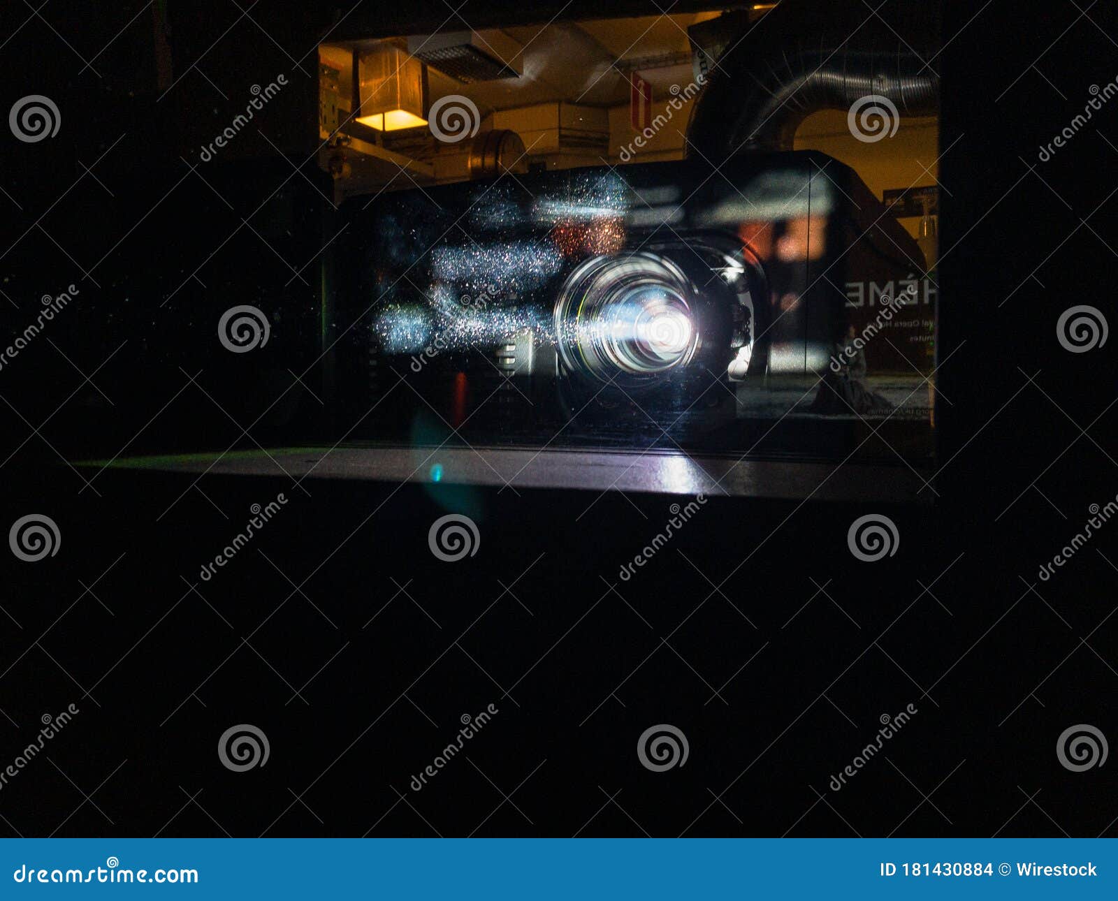 Closeup of a Projector in a Dark Room Stock Photo - Image of spotlight ...