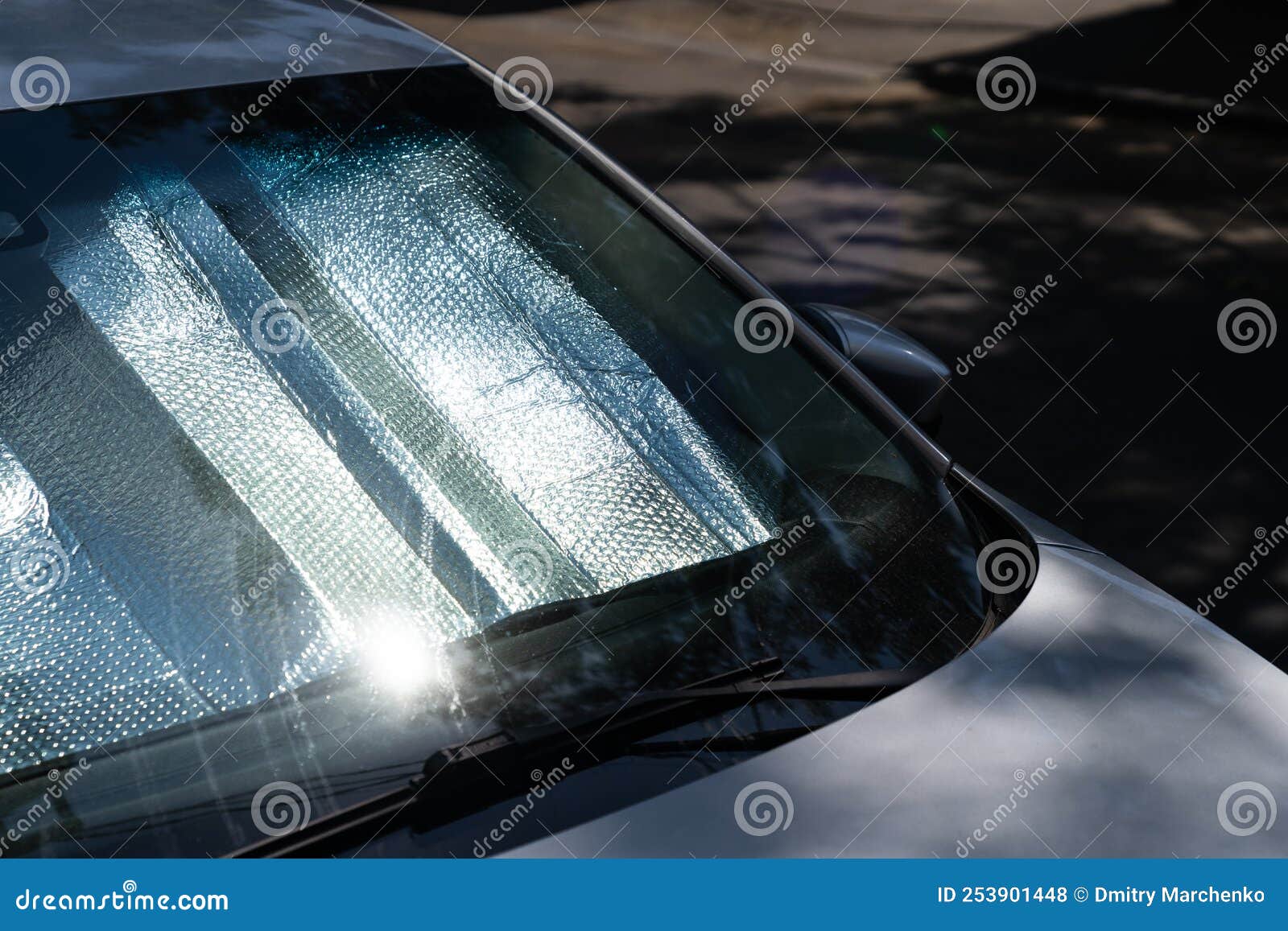 Protective Reflective Surface Under Windshield of Car on Hot Day ...