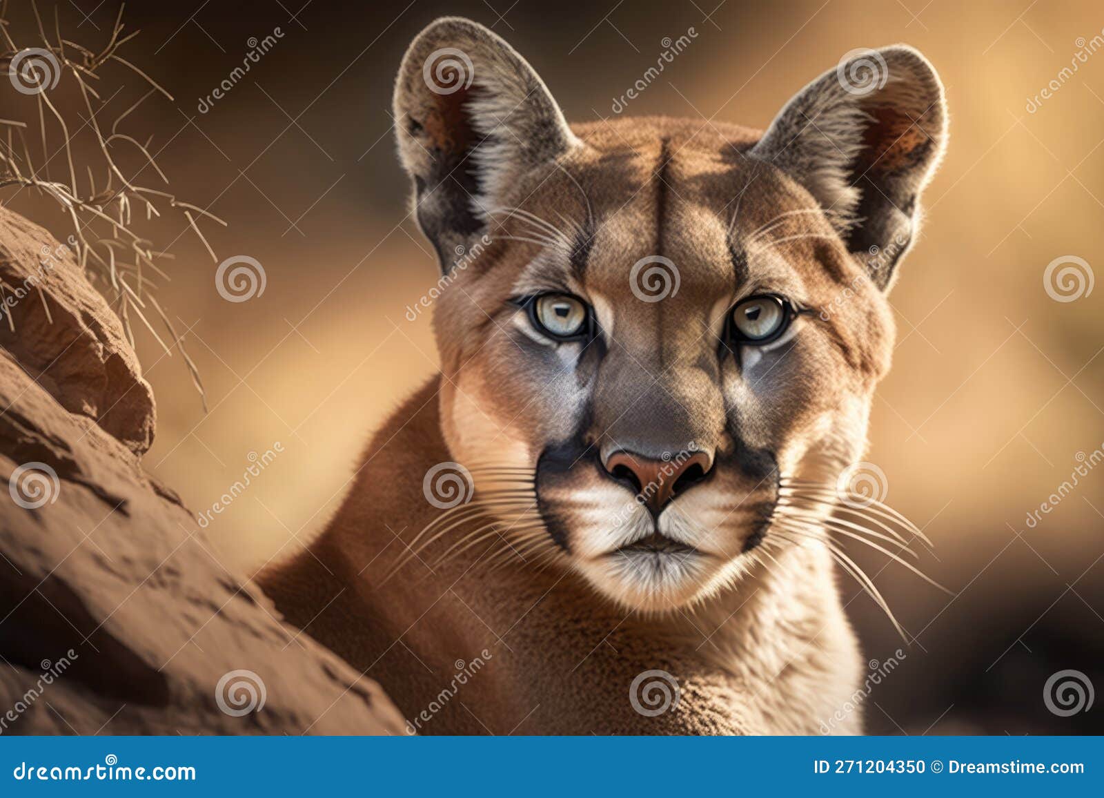A Closeup of a Puma Approaching Stock Illustration - Illustration of ...