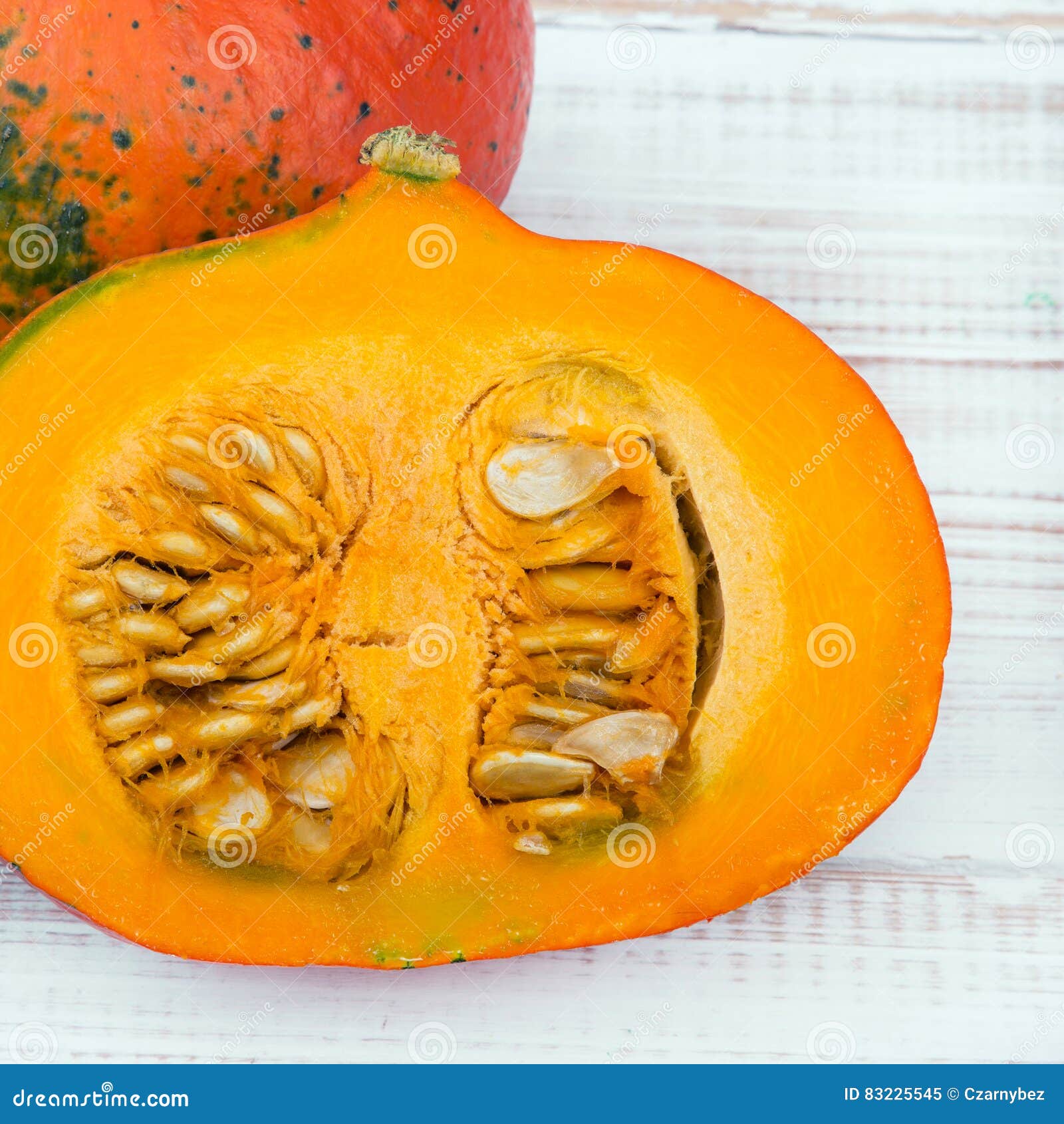 Closeup of a pumpkin stock image. Image of seeds, ingredient - 83225545
