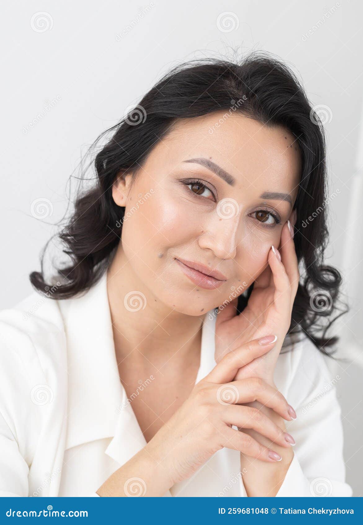 Closeup Pure Portrait Young Attractive Indian Woman Perfect Skin