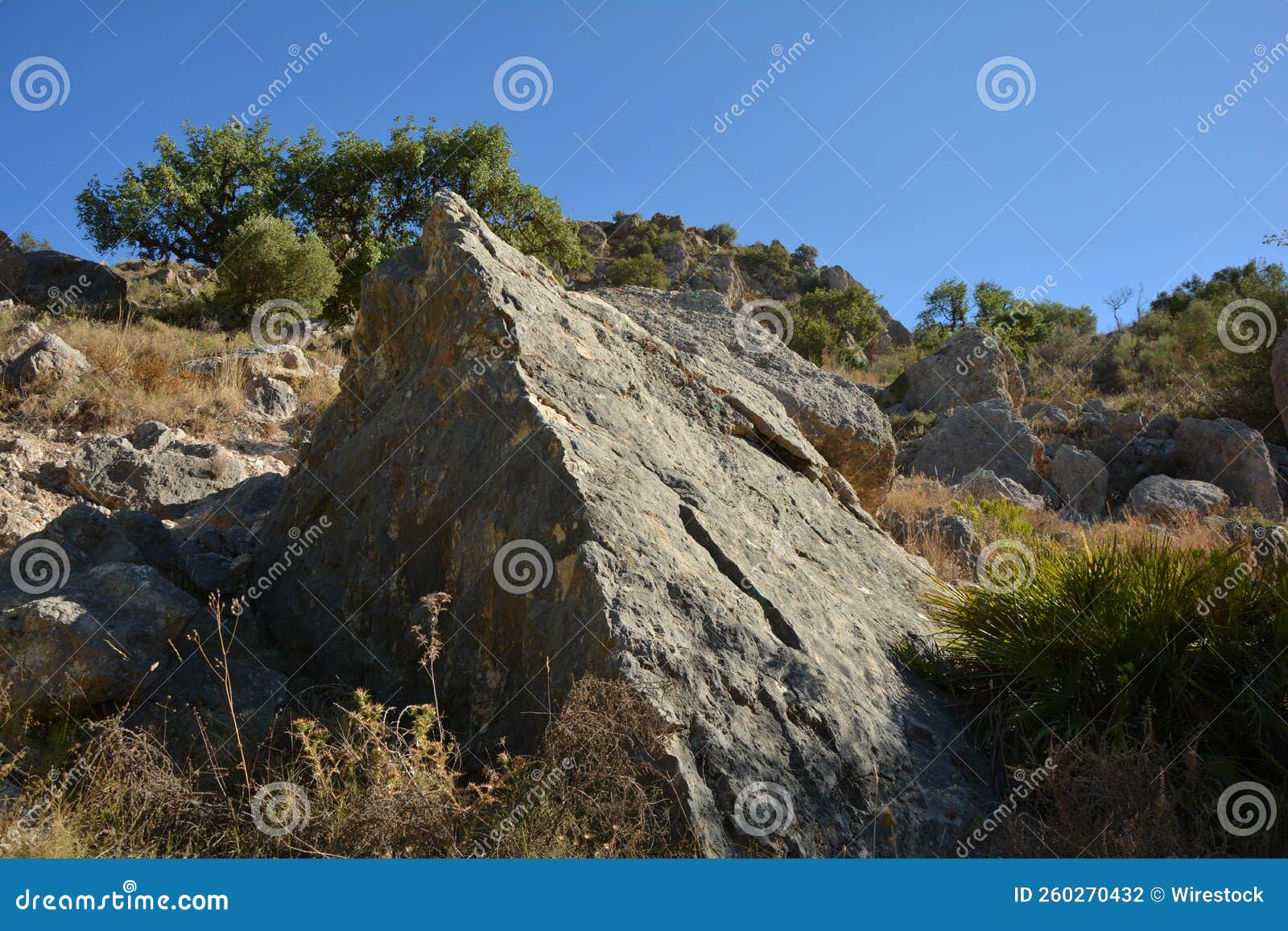 Pyramid Of The Sun Slope With Rocks Sticking Out Royalty-Free Stock ...