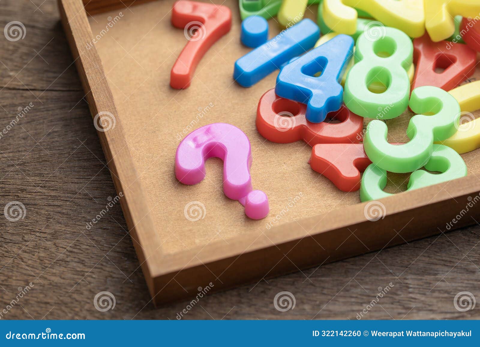 Question Mark and Pile of Plastic Numbers Stock Photo - Image of ...