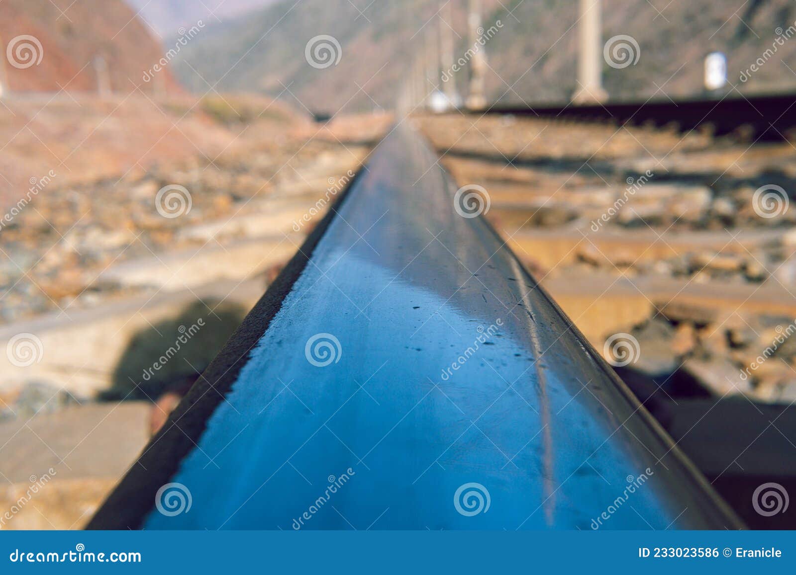Closeup of rail stock photo. Image of journey, metal - 233023586