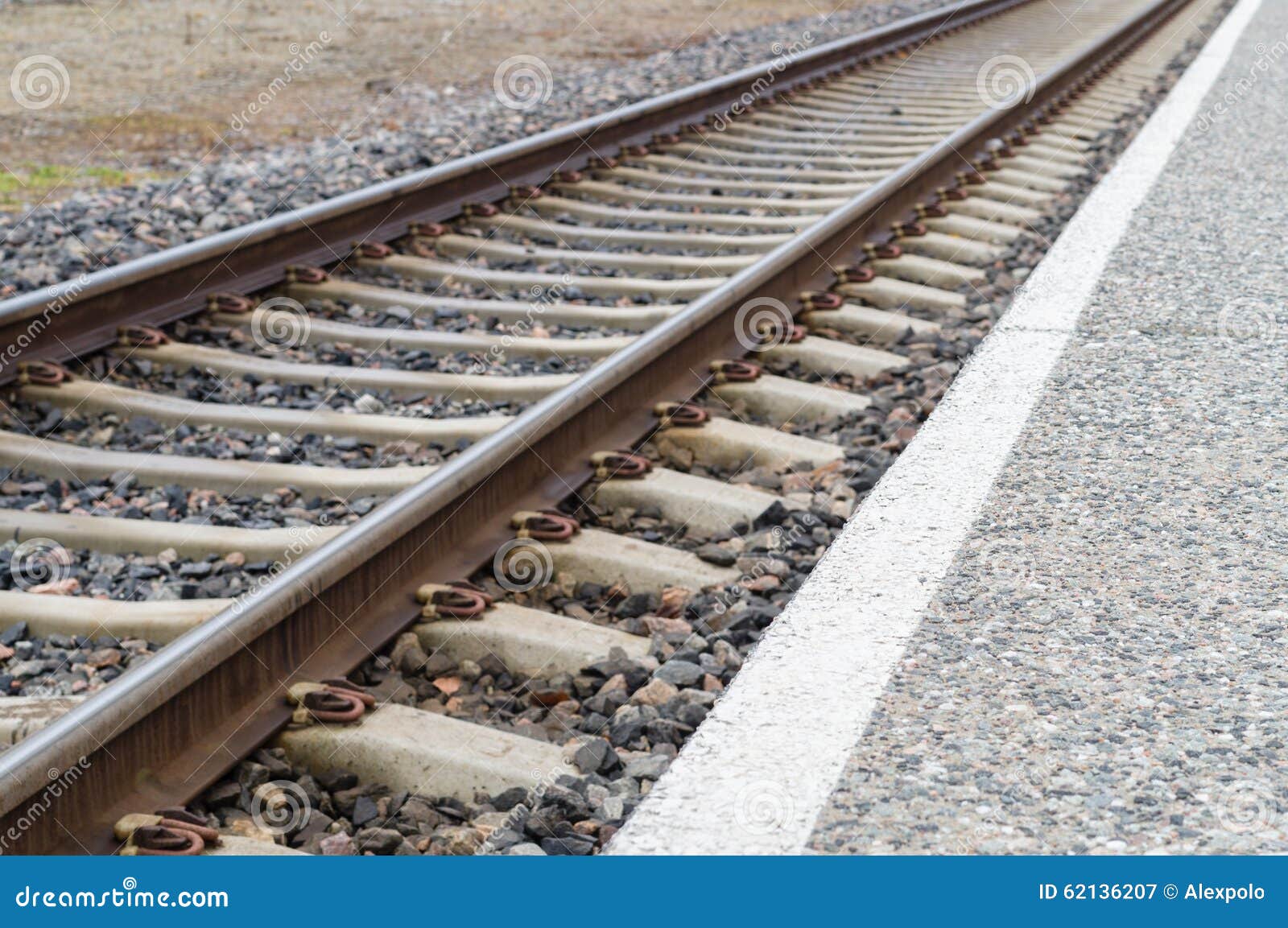 Closeup of Railway Track and Rail Platform Stock Image - Image of ...