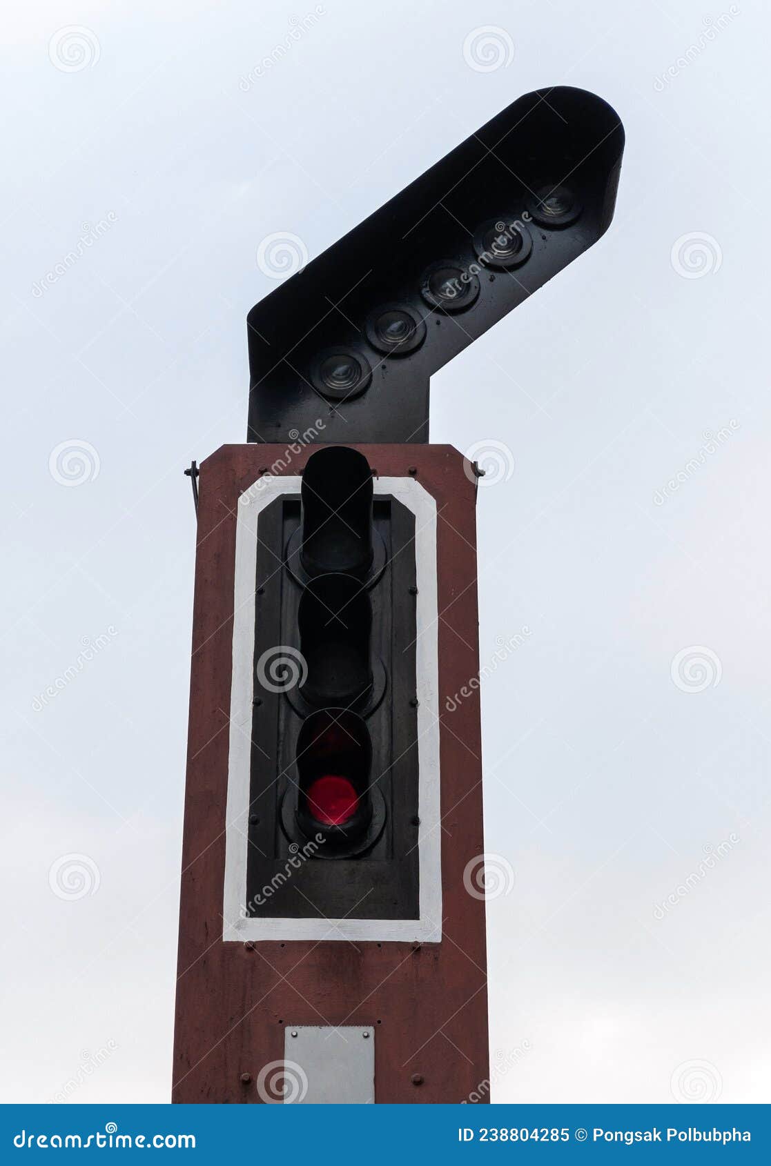Closeup of the Railway Traffic Light for Controlling the Train before ...