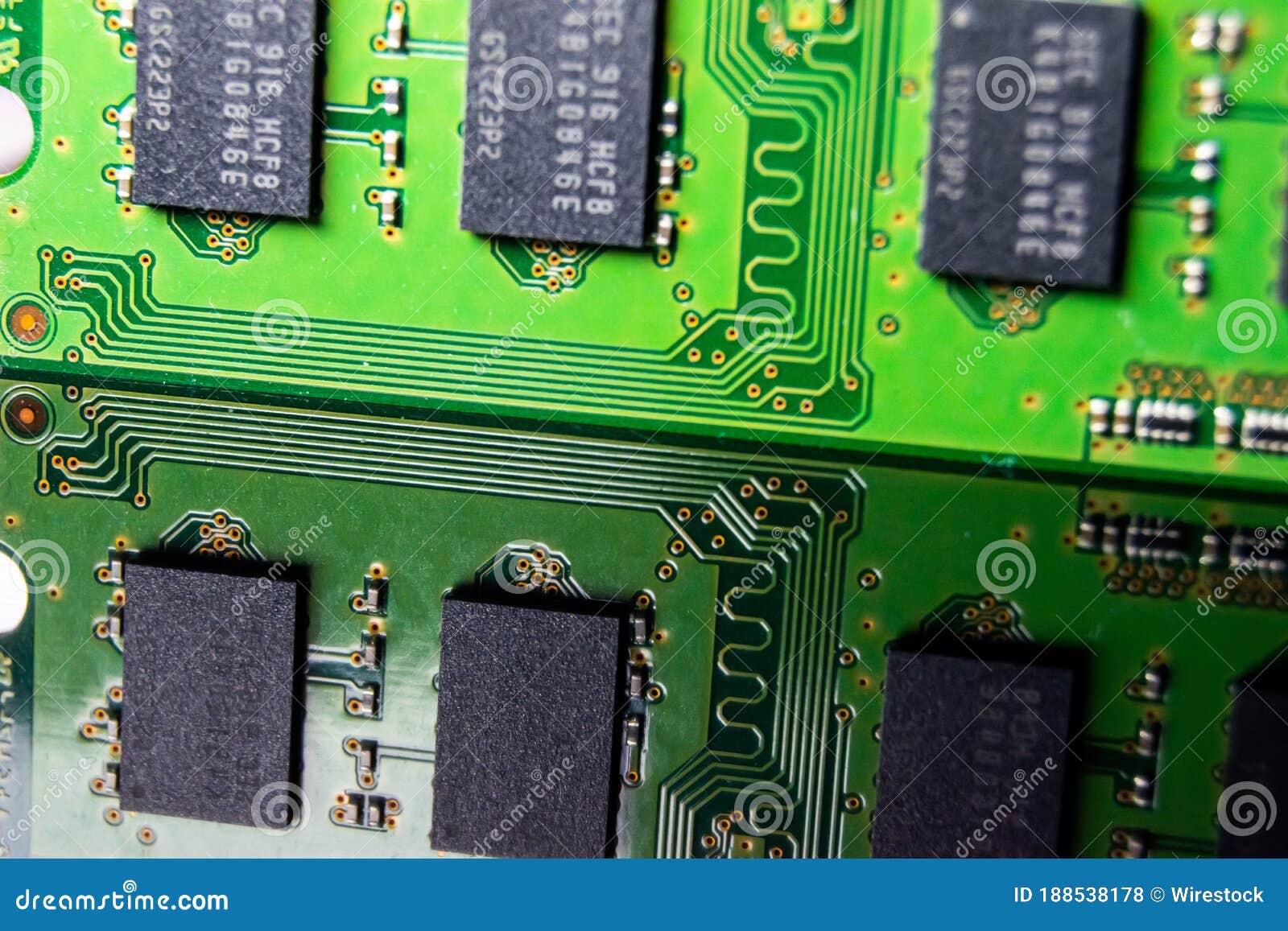 Closeup of a Random Access Memory Stick on the Table Under the Lights ...