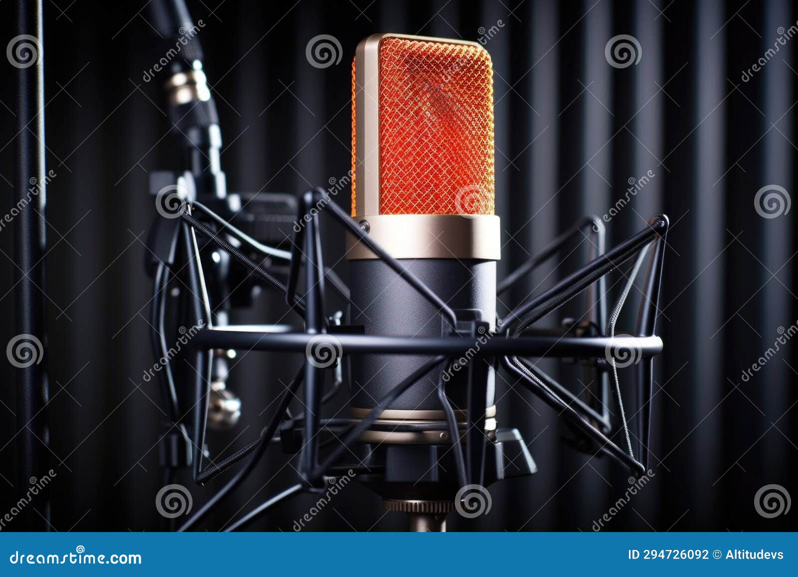 Closeup of Rap Studio Microphone on a Stand Stock Illustration ...