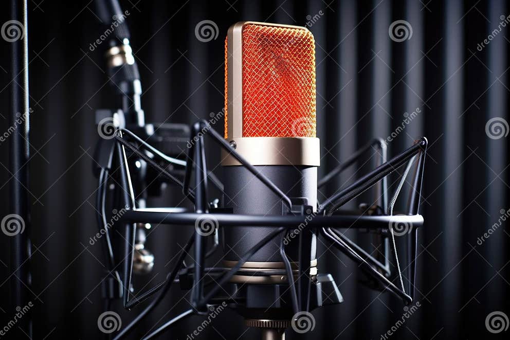 Closeup of Rap Studio Microphone on a Stand Stock Photo - Image of ...