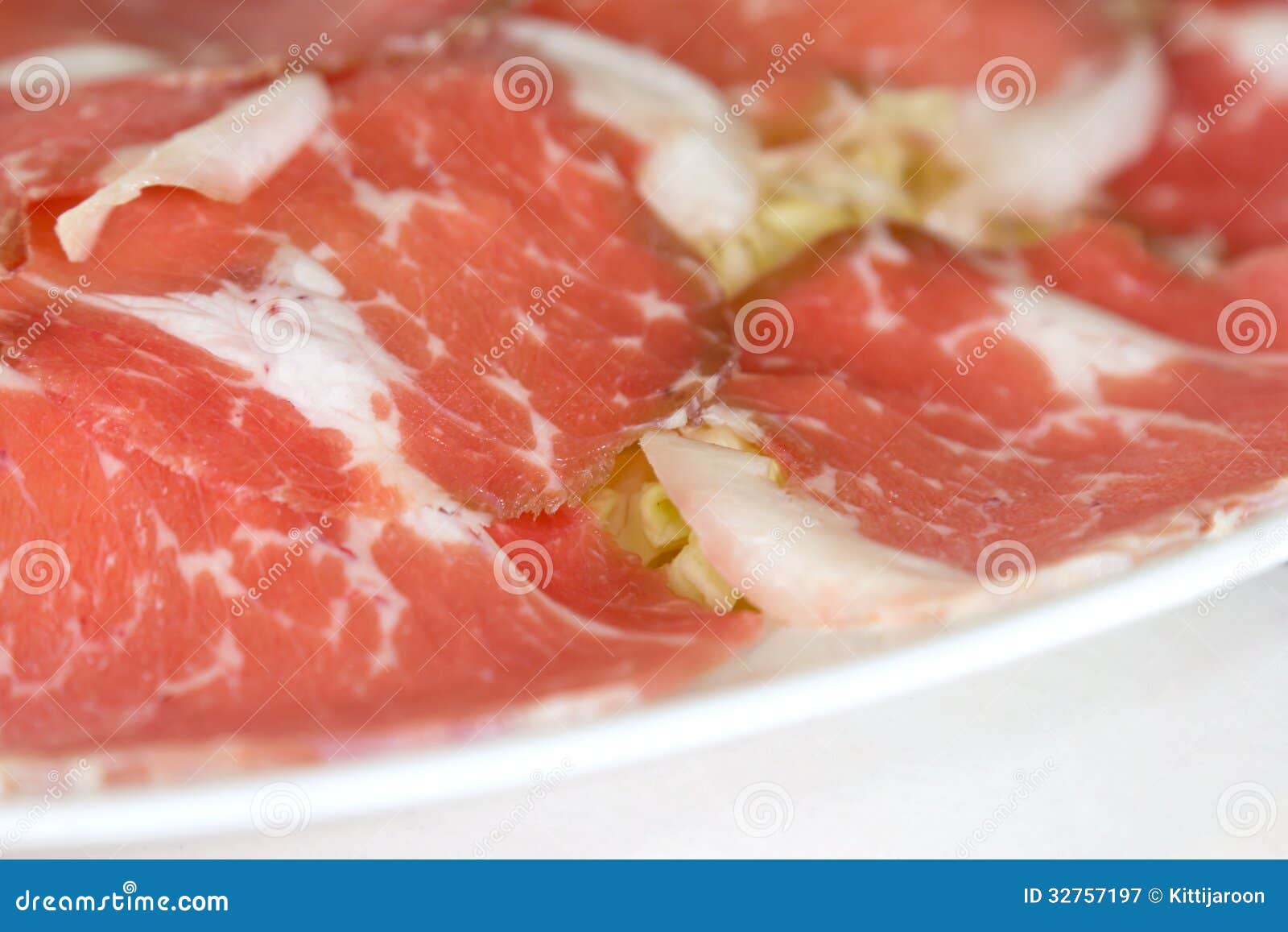 Closeup raw meat on dish stock image. Image of freshness - 32757197