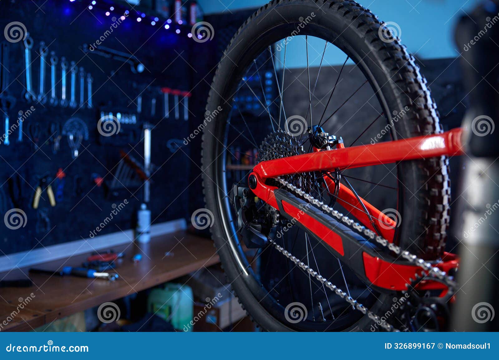 Closeup Rear Bicycle Wheel with Changeable New Chain and Gearbox Stock ...