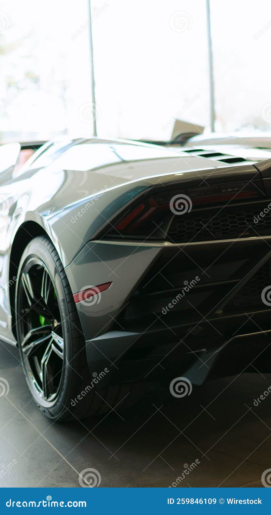 Closeup Rear View of a Grey Lamborghini Editorial Stock Image - Image ...
