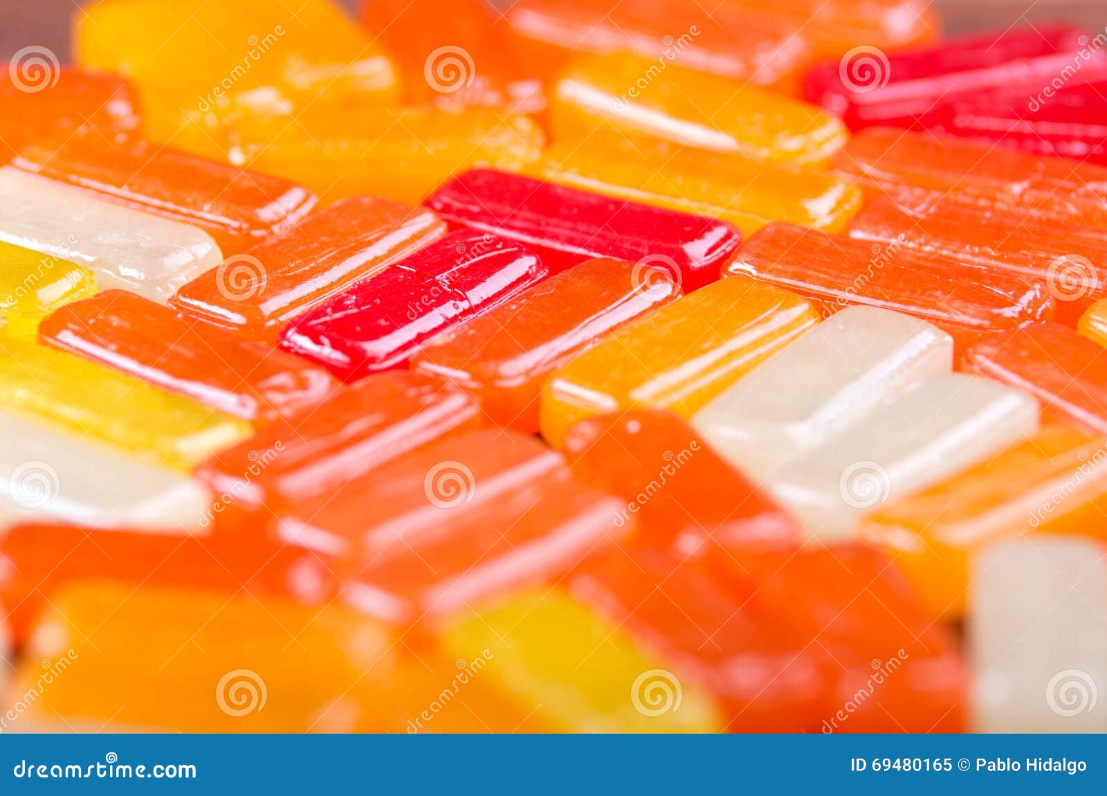 Closeup Rectangular Colorful Shiny Hard Candy Lined Up Stock Image ...