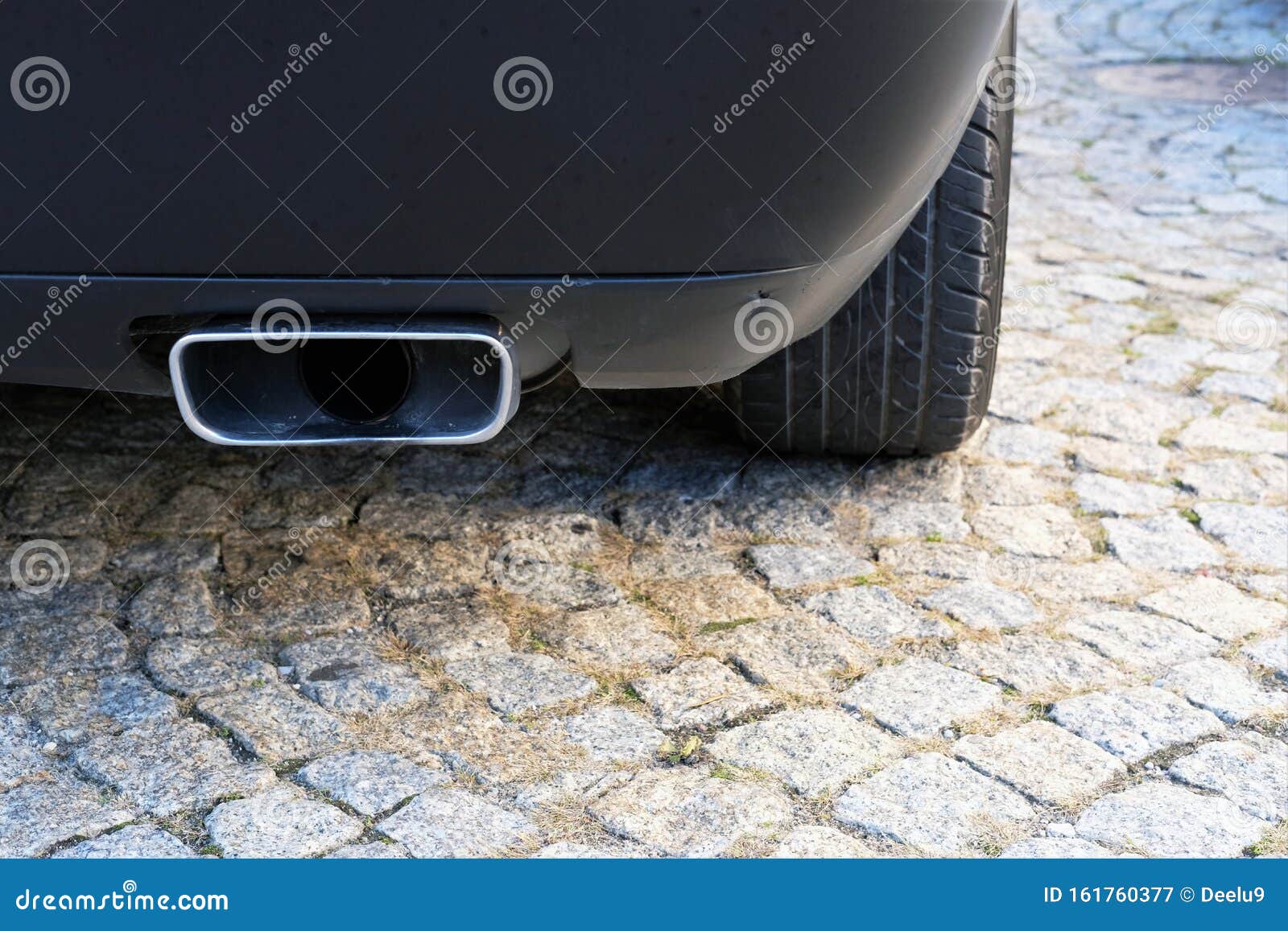Closeup of a Rectangular Exhaust Pipe in a Sports Car Stock Image ...