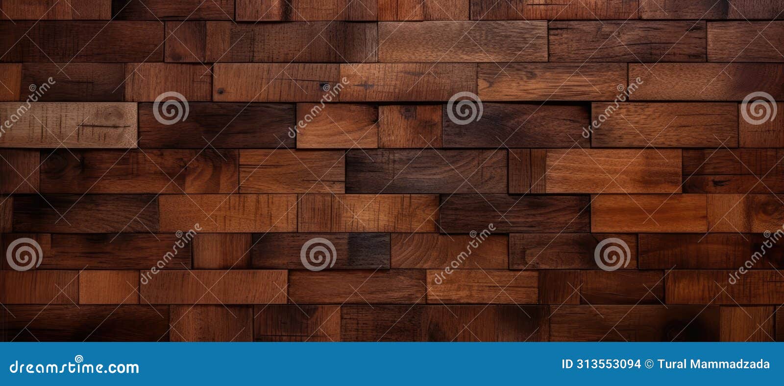 Closeup of a Rectangular Wooden Wall Made of Brown Wood Blocks Stock ...