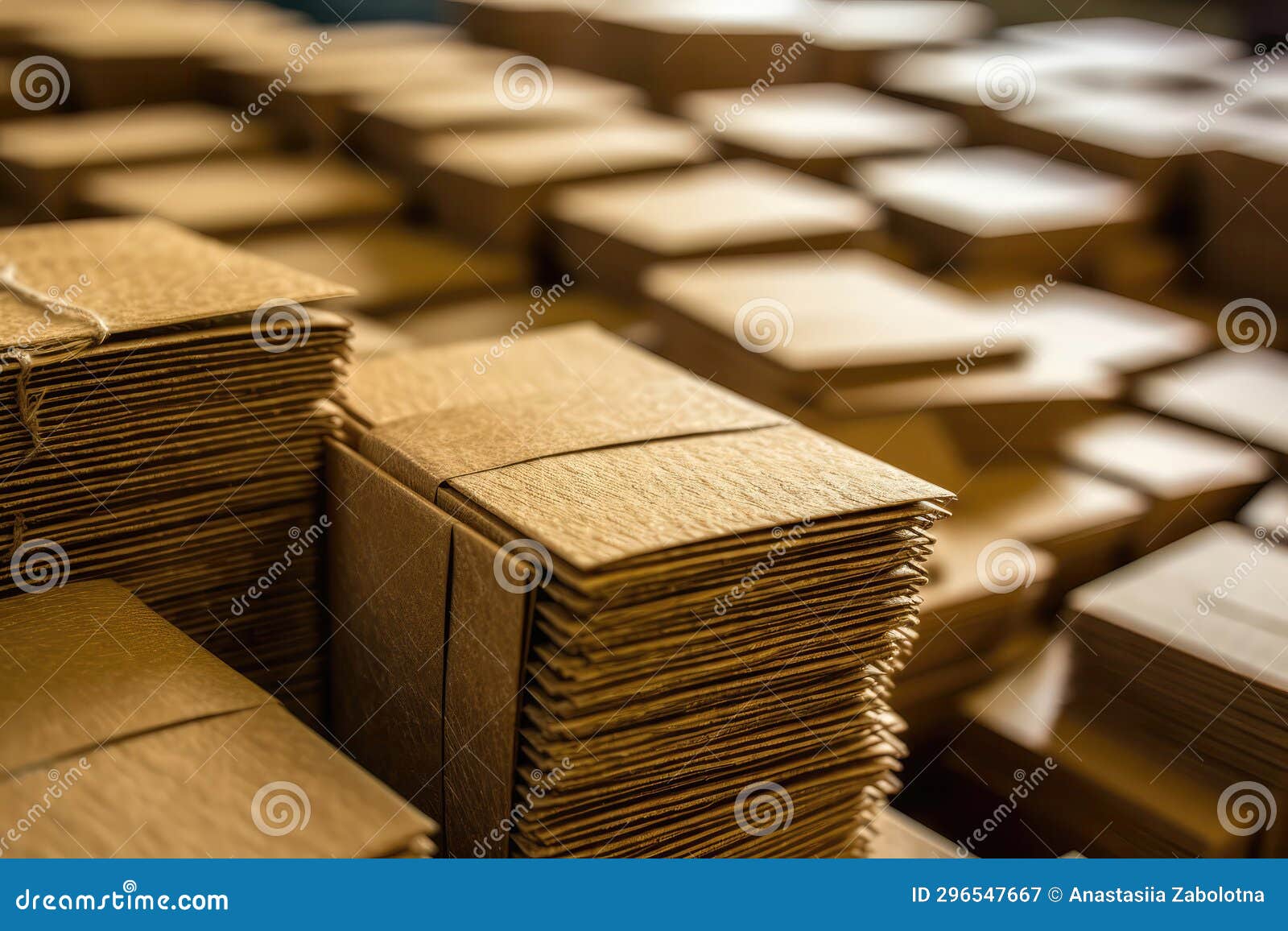 Closeup Of Recycled Cardboard Being Transformed Into New Packaging ...