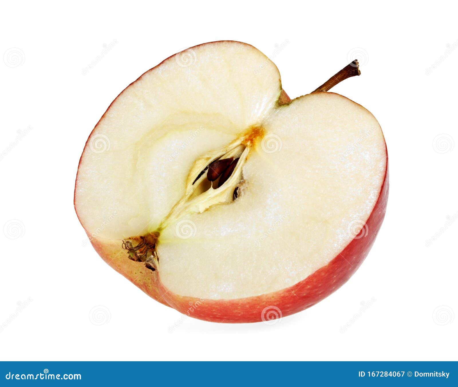 Closeup of Red Apple Half Isolated on White Background Stock Image ...