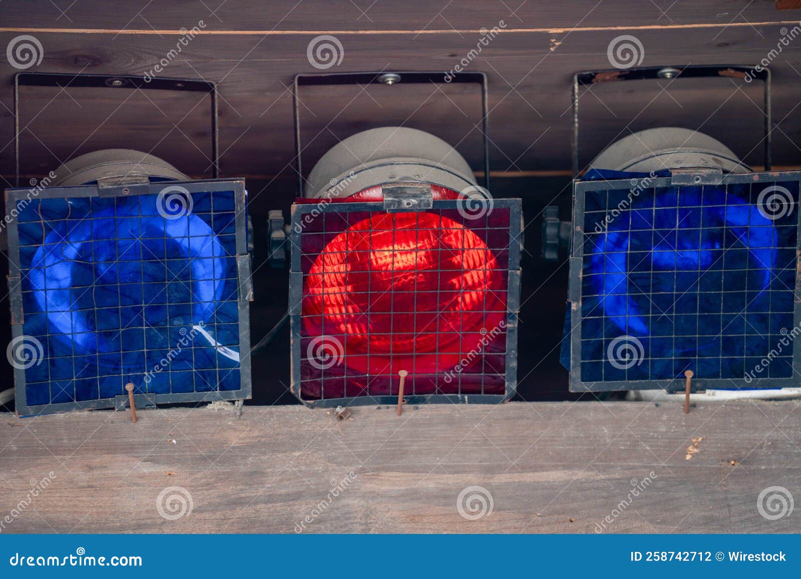 Closeup of Red and Blue Stage Lights Stock Photo - Image of production ...