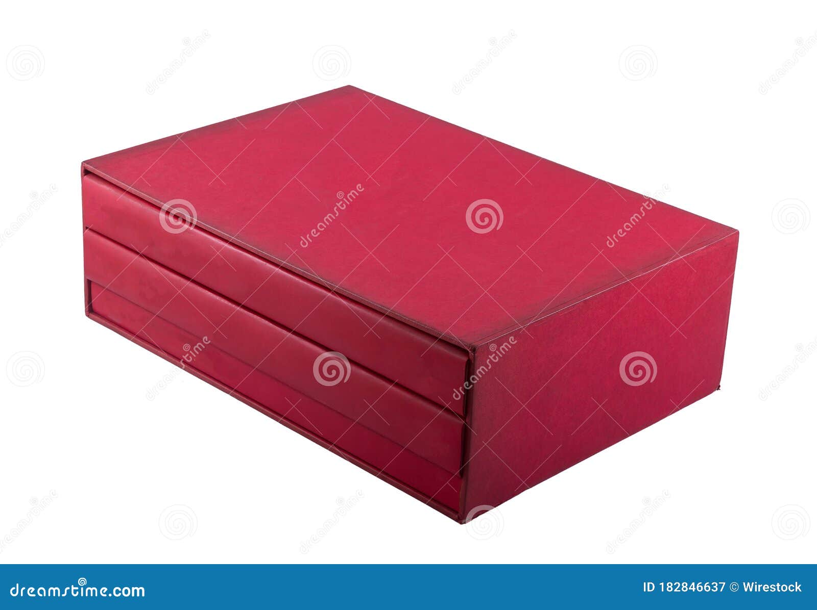 Closeup of a Red Box Under the Lights Isolated on a White Background ...