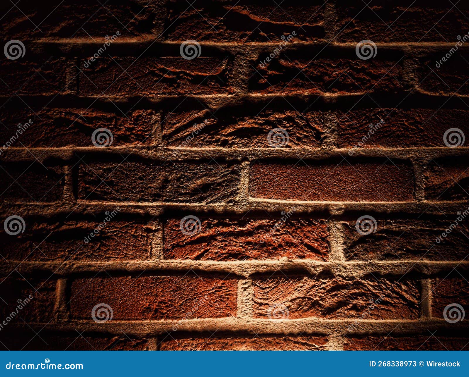 Closeup of a Red Brick Wall with Dim Lighting - Great for Backgrounds ...