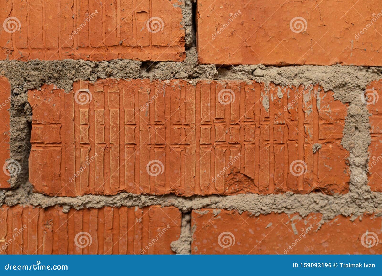 A Closeup of a Red Brick Wall with a Mortar in the Gaps Stock Photo ...