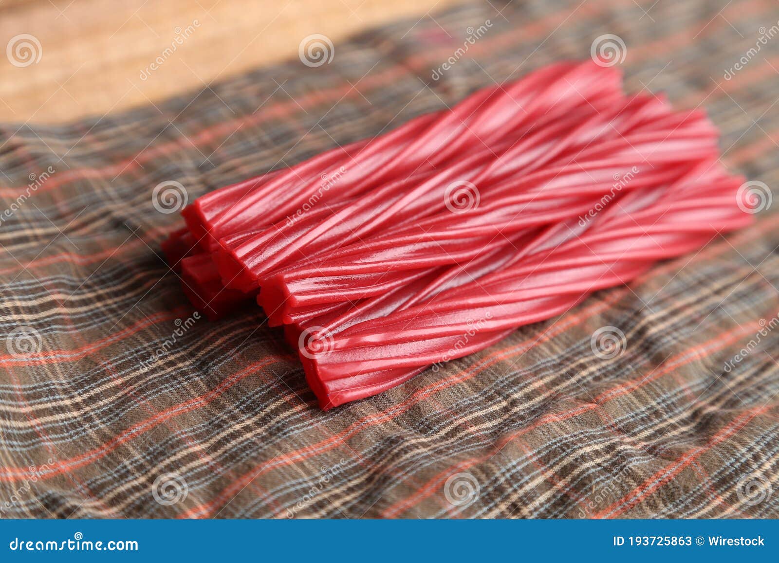 Closeup of Red Candy Sticks on Fabric Stock Image - Image of detail ...