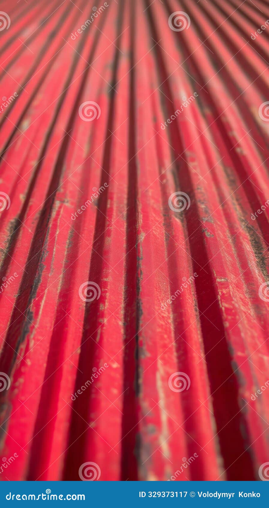 Closeup of a Red Corrugated Metal Sheet with Weathered Texture Stock ...
