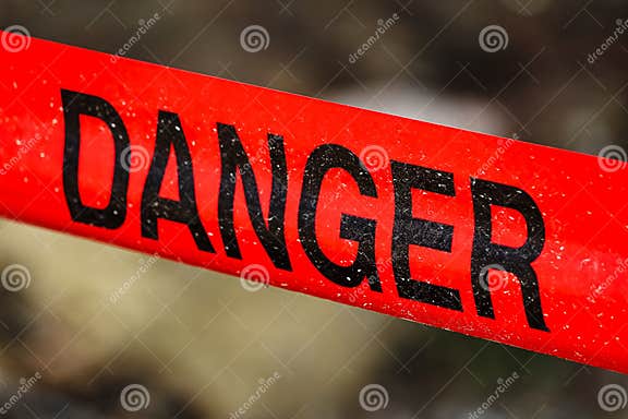 Closeup of red danger tape stock image. Image of reflective - 97201411