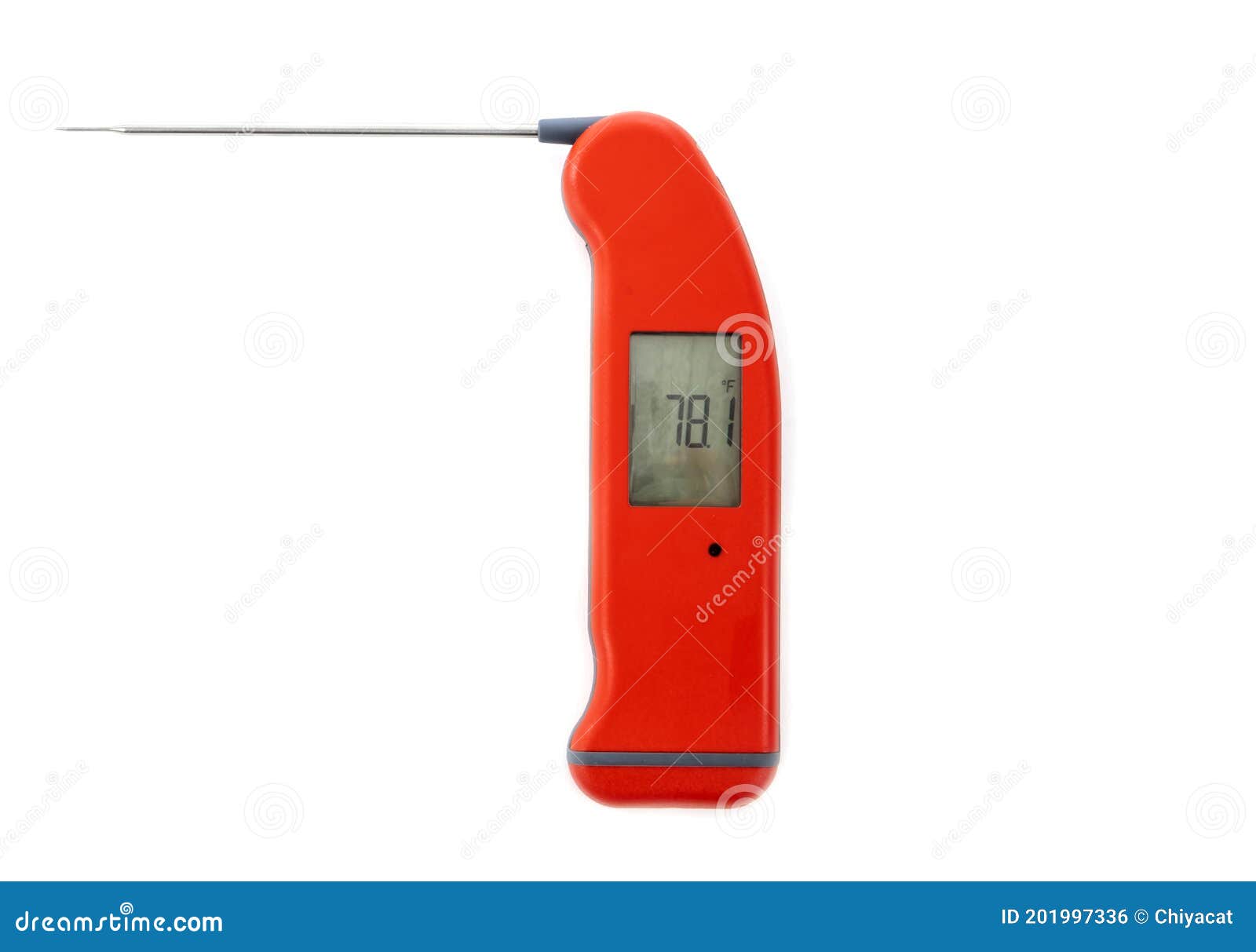 Closeup of a Red Electronic Meat Thermometer Stock Photo - Image of ...