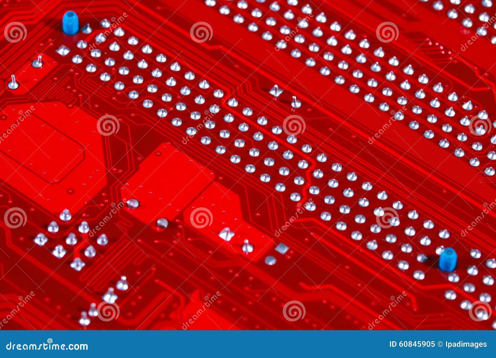 Closeup of Red Electronic Motherboard Circuit with Processor Stock ...